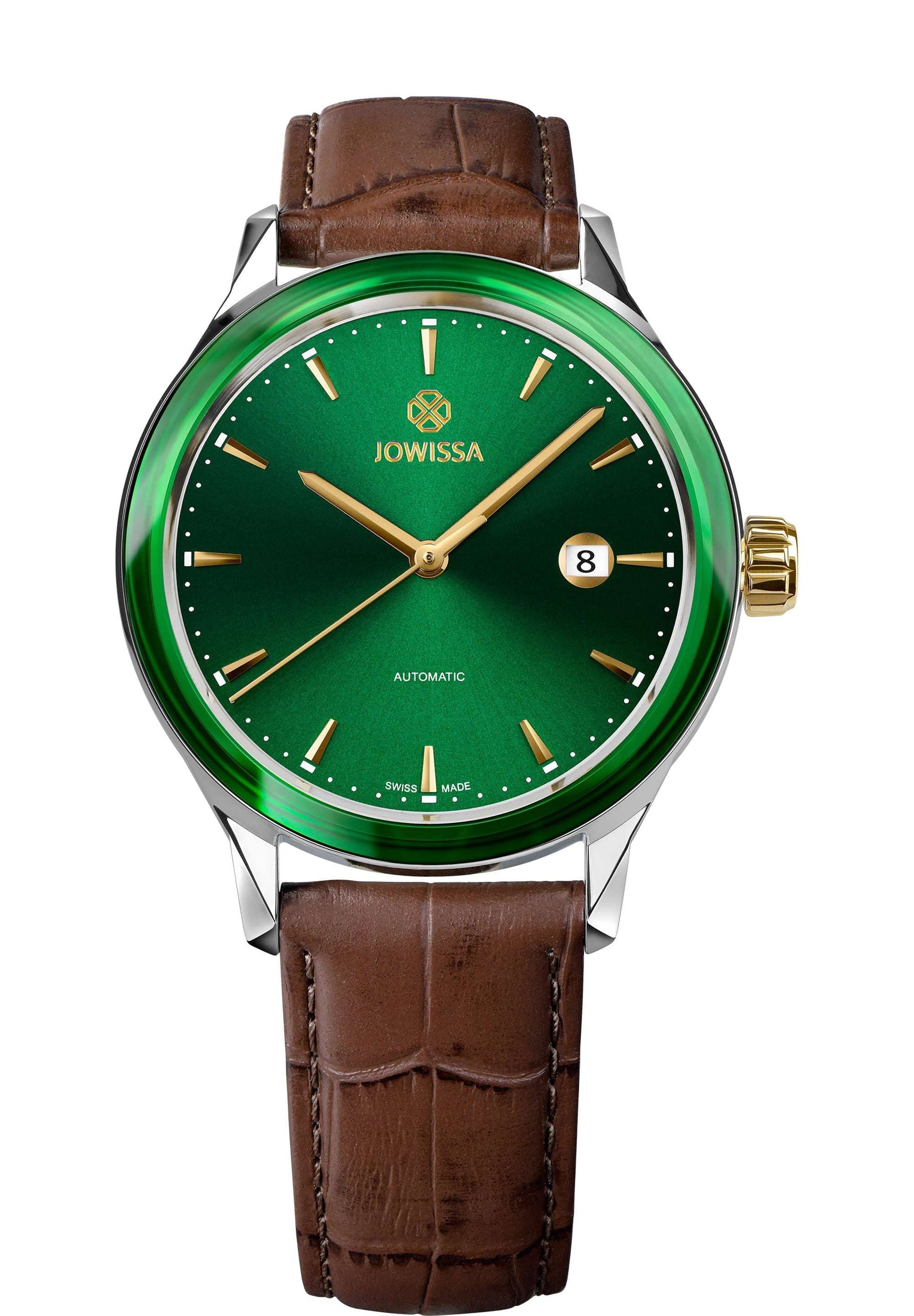Virtuo Swiss Mechanical Watch for Men Sapphire Sunray Face Brown ...