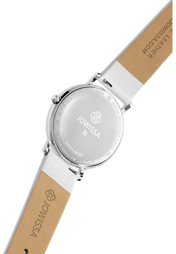 Silver White Swiss Woman Watch 35mm Facet J5.603.L – Jowissa