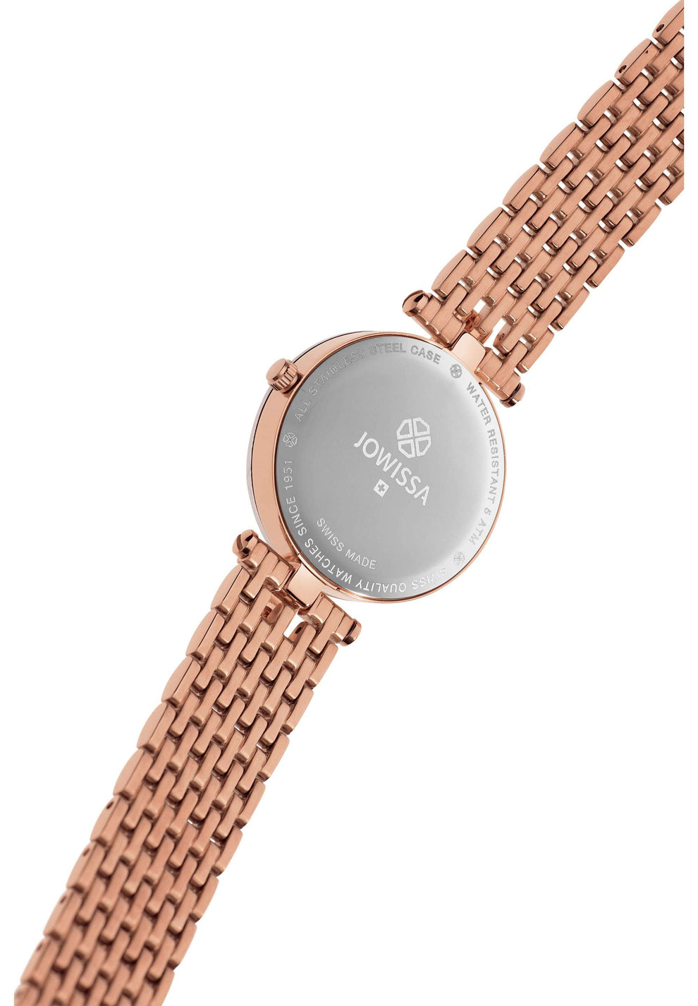 Rose-Gold Bordeaux Swiss Woman Watch 30mm Facet Strass J5.714.M – Jowissa