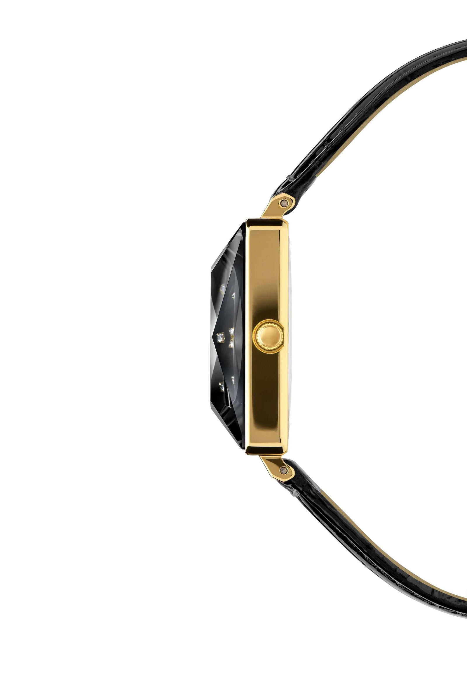 Facet Princess Square Diamond Cut Shiny Gloss Black Leather Women's ...